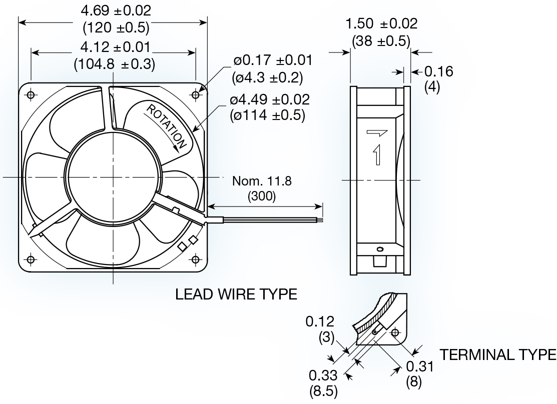 UF12A 120mm AC Axial Fans - Mechatronics