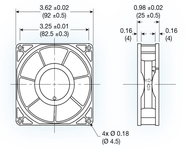 E9225 92mm DC Axial Fans - Mechatronics