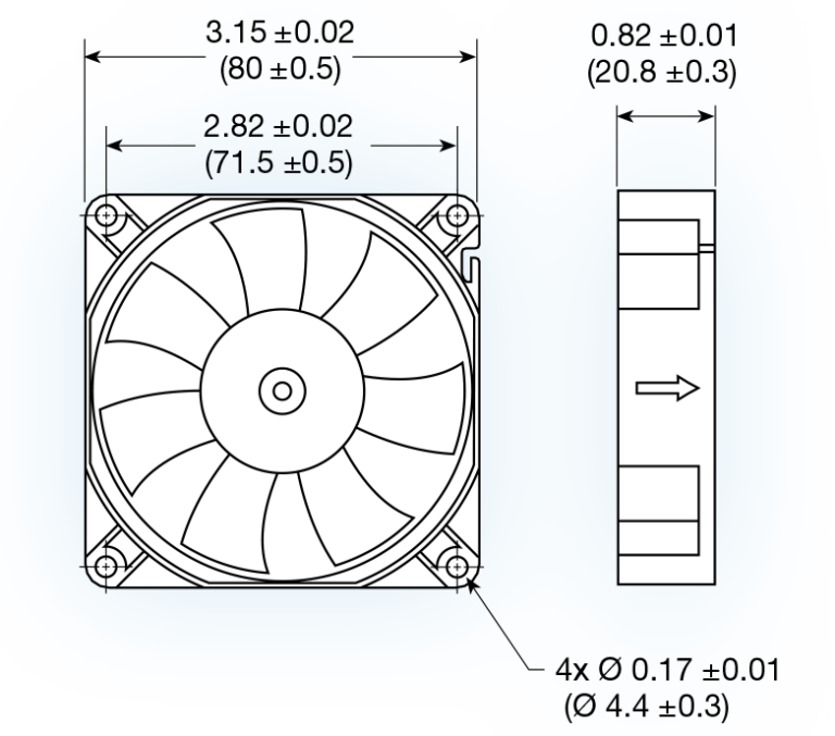 G8020 80mm DC Axial Fans - Mechatronics