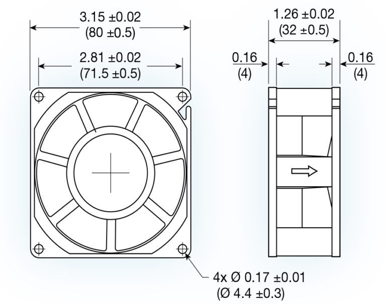 G8032X24 80mm DC Axial Fan - Mechatronics