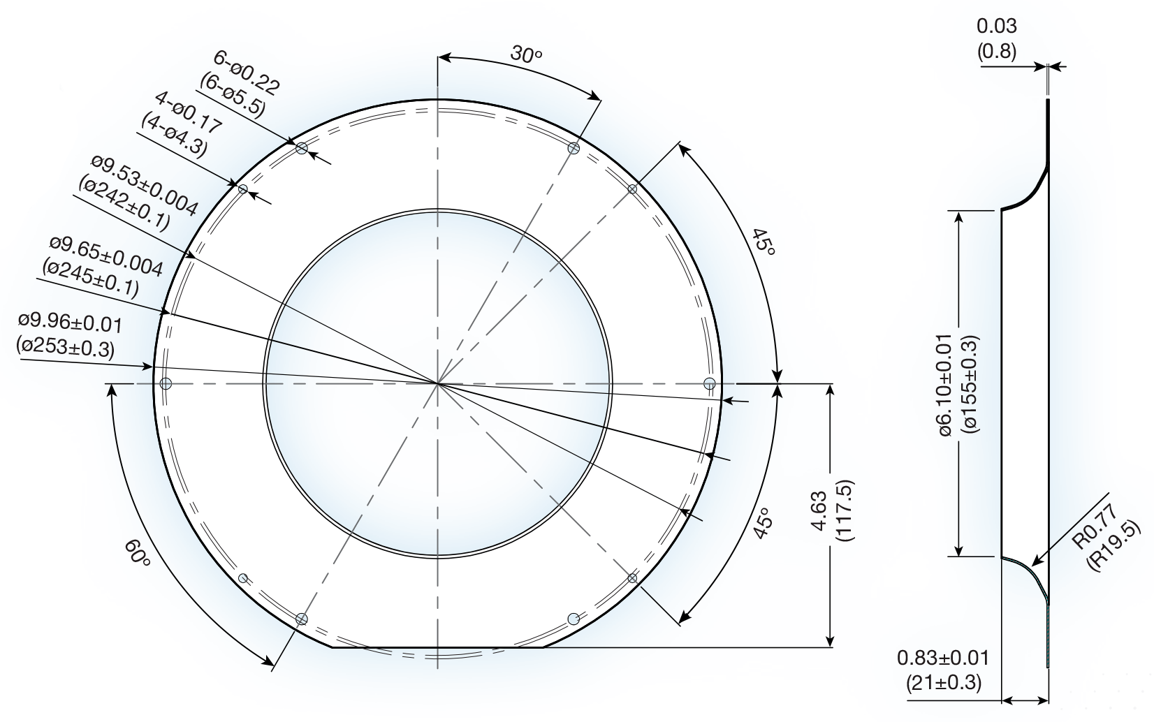 IR-220 Series 223mm (8.78") Diameter Inlet Rings - Mechatronics