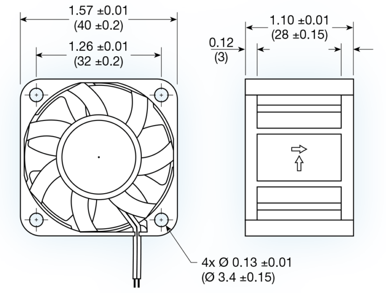 MD4028X12 40mm DC Axial Fan - Mechatronics