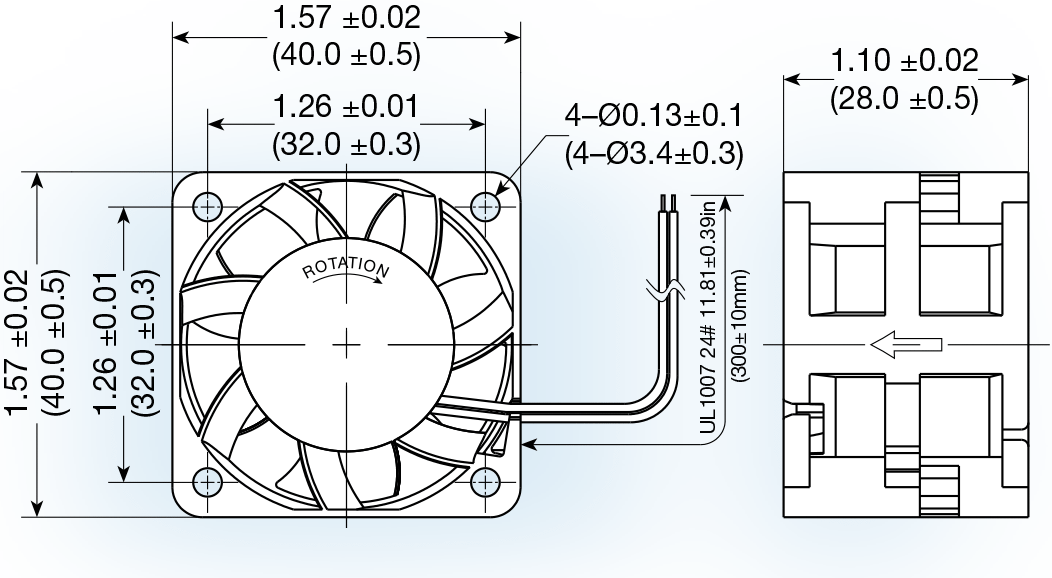 MH4028 40mm DC Axial Fans - Mechatronics
