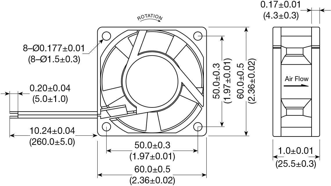 MR6025M24 60mm DC Axial Fan - Mechatronics