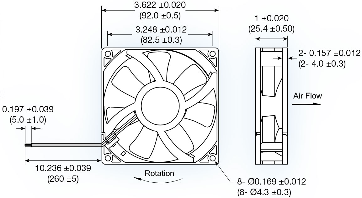 MR9225 92mm DC Axial Fans - Mechatronics