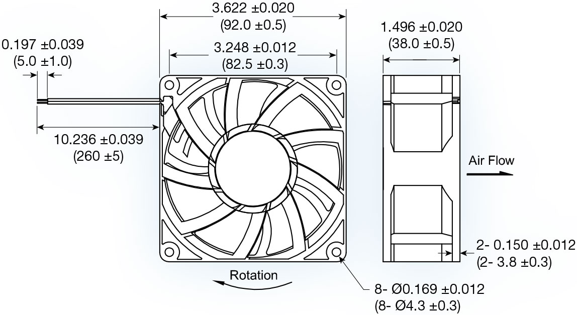 MR9238 92mm DC Axial Fans - Mechatronics