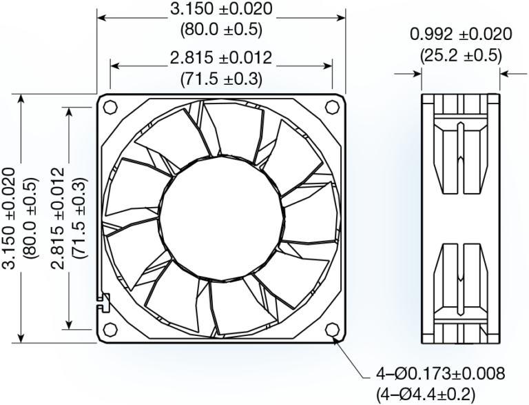 MS8025M24-H 80mm DC Axial Fan - Mechatronics