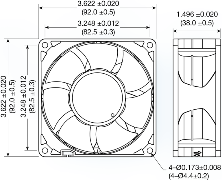MS9238 92mm DC Axial Fans - Mechatronics