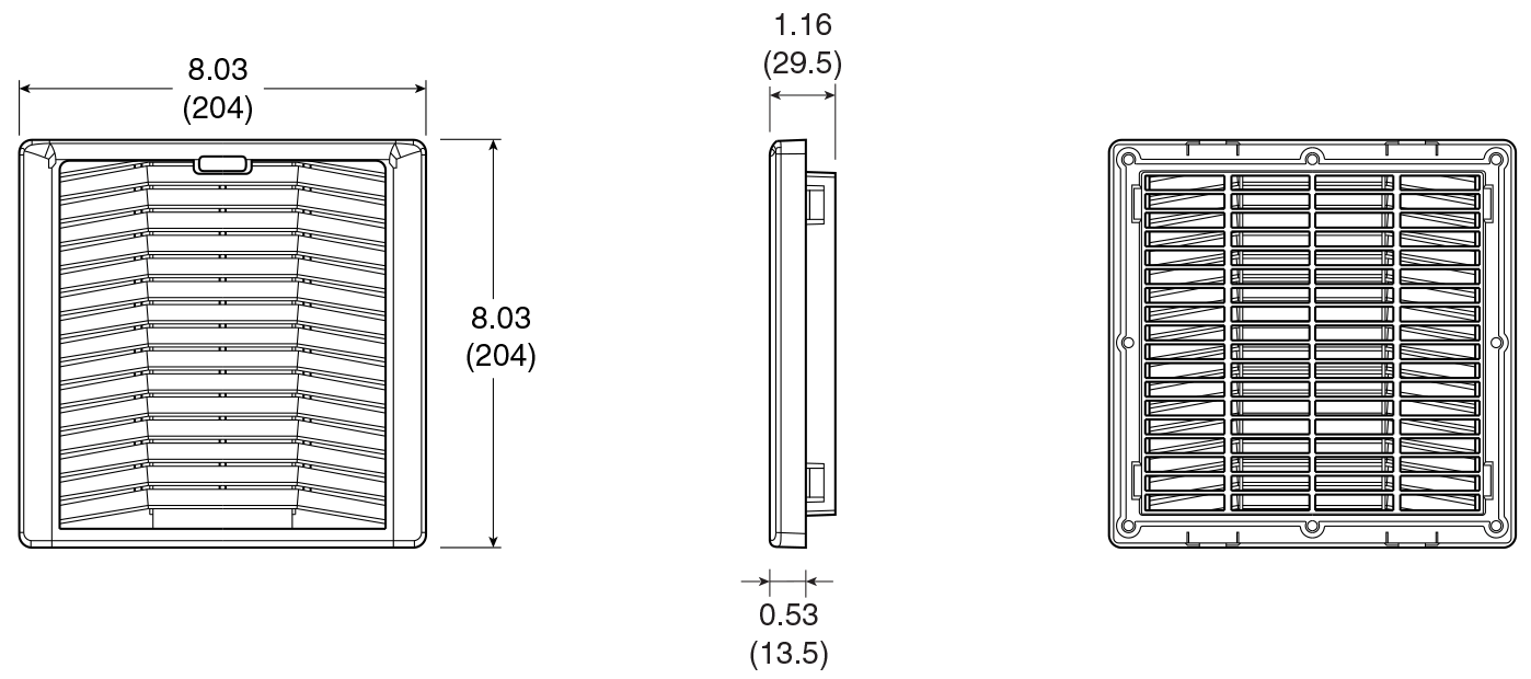 PFG2-15 Series 172mm (6.77") Frame Filter Kits - Mechatronics