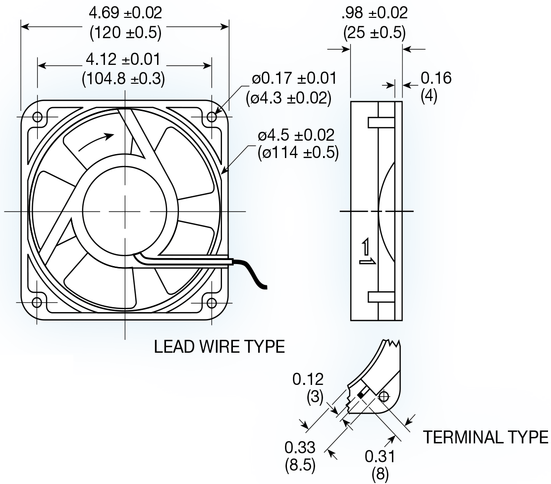 UF12B 120mm AC Axial Fans - Mechatronics