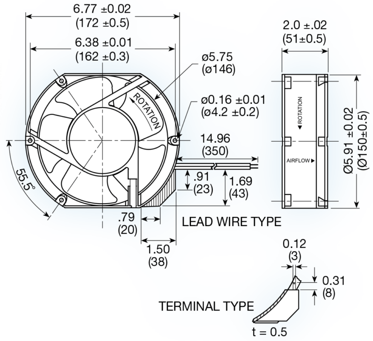 UF15PC12-H 172 x 150mm AC Axial Fan - Mechatronics