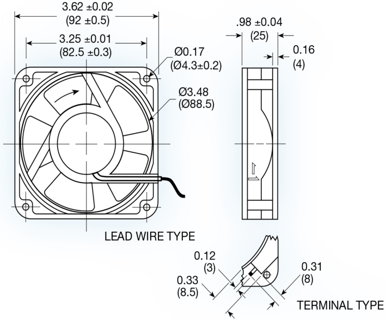 UF92B23-L 92mm AC Axial Fan - Mechatronics